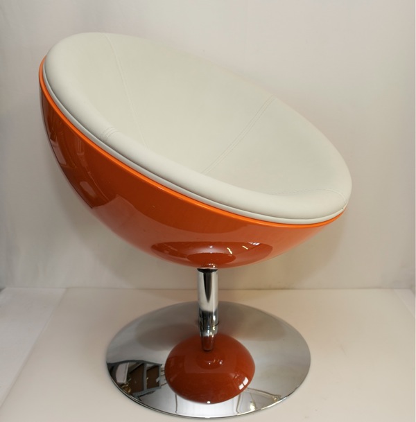 RETRO!70er Design Stuhl Lounge Sessel Schalensessel Orange mit ...